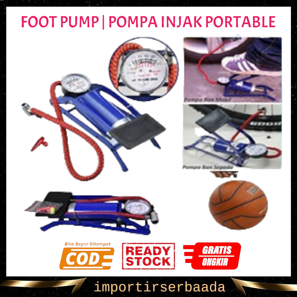 Jual IMP- Pompa Injak Kaki Ukuran Kecil Foot Pump Multipurpose Untuk ...