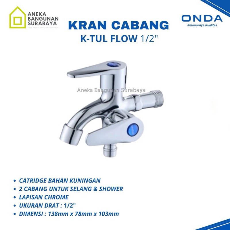 Jual Kran cabang ONDA K TUL FLOW 1/2 keran air double KTUL FLOW 1/2 ...
