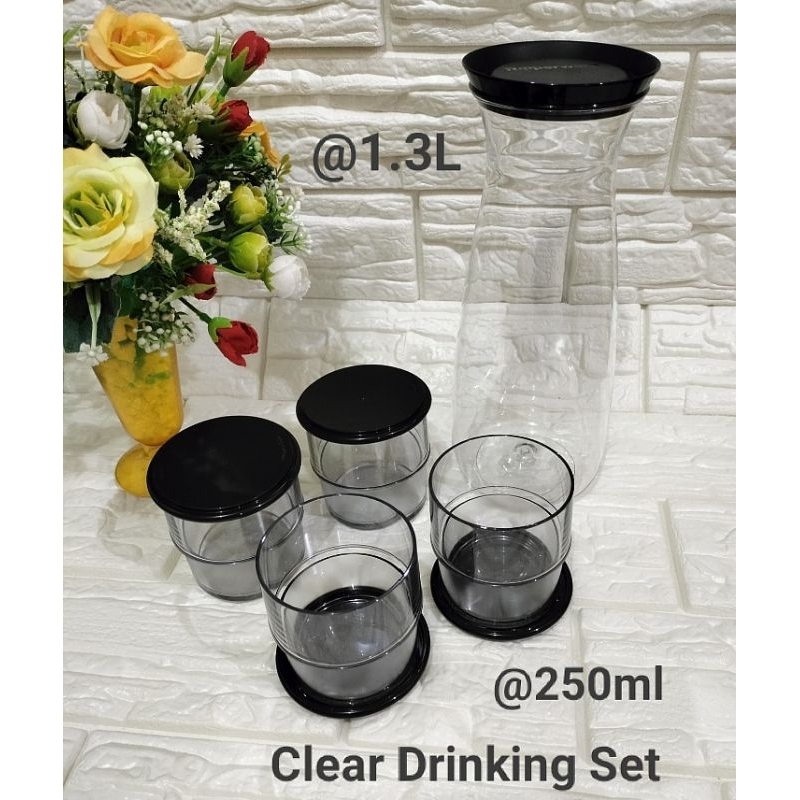 Jual Clear Low Glass (1pcs)/Low Glass/Gelas Tupperware/Tupperware hitam ...