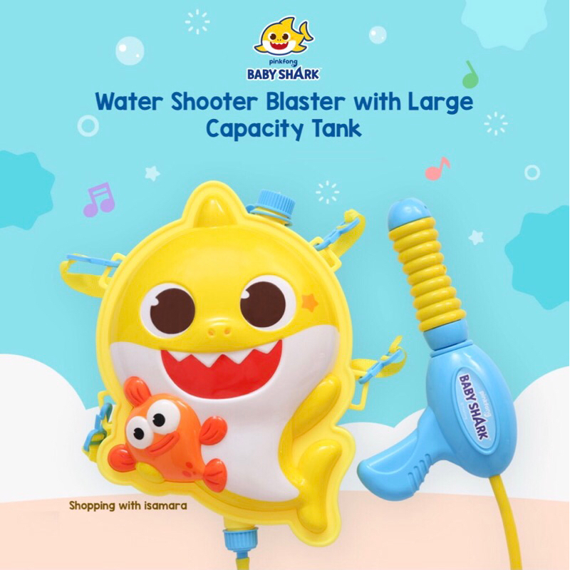 Jual Pinkfong Baby Shark Water Shooter Blaster with Large Capacity Tank ...