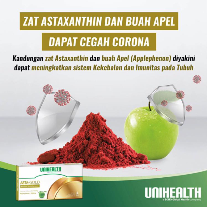 Jual Asta Gold Astaxanthin 12 mg Suplemen Kesehatan Menjaga Daya Tahan ...