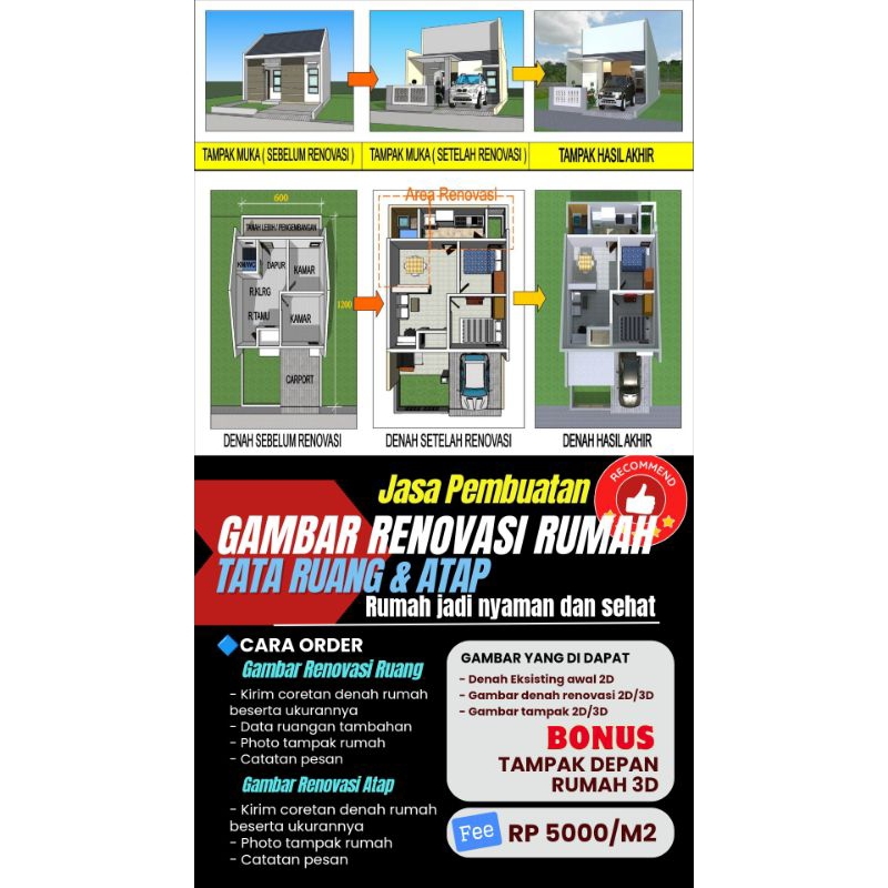 Jual Jasa Gambar Renovasi Rumah Jasa Desain Rumah Arsitek Rumah Gambar