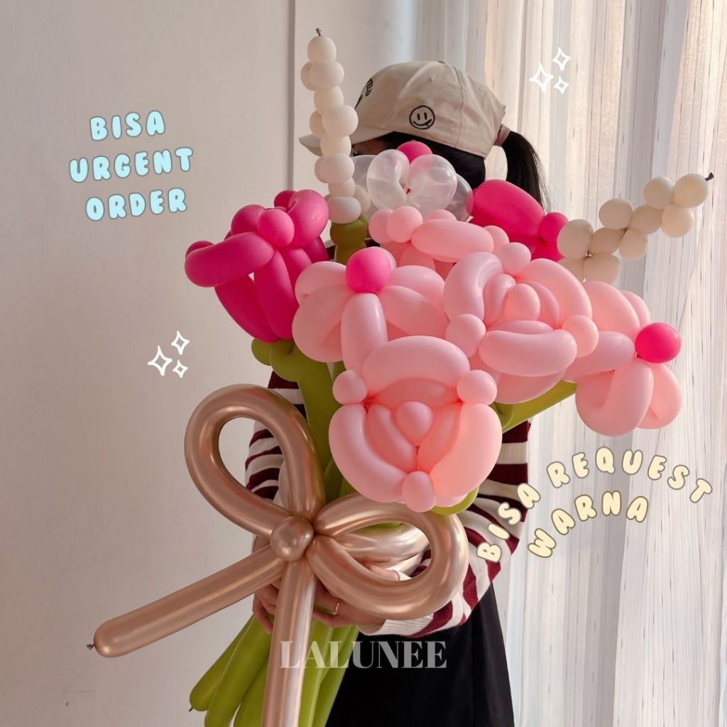 Jual Korean Flower Balloon Twist - Buket Bunga Balon Viral - Rose ...