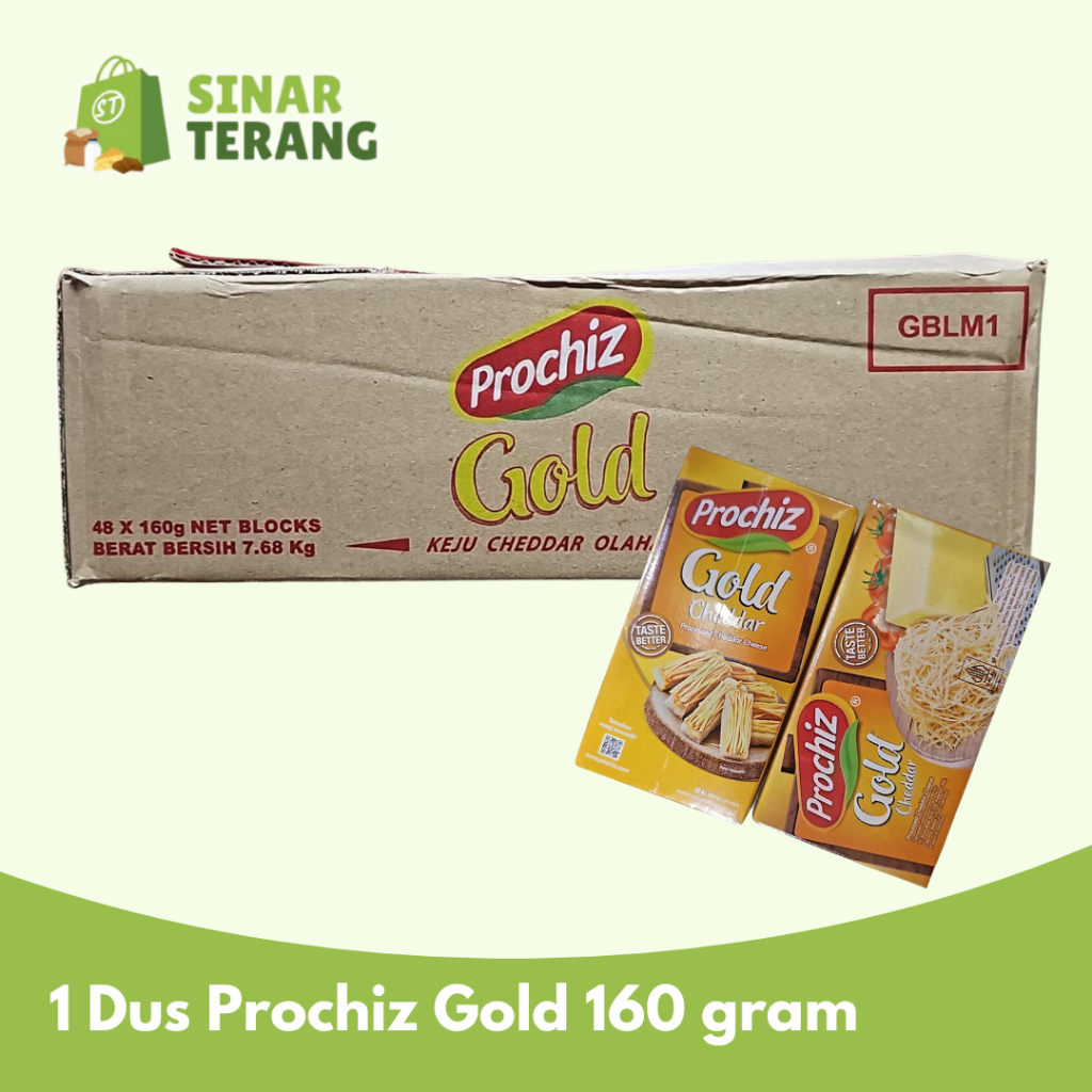 Jual 1 DUS PROCHIZ GOLD KECIL 160GR isi 48 pcs | Shopee Indonesia