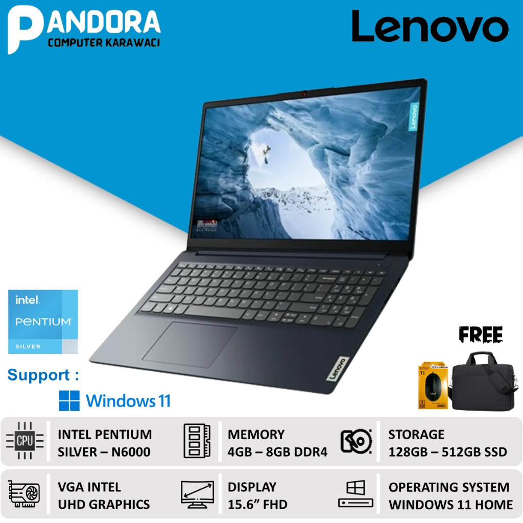 Jual LENOVO IDEAPAD SLIM 1 INTEL PENTIUM SILVER N6000 4GB 512GB SSD ...