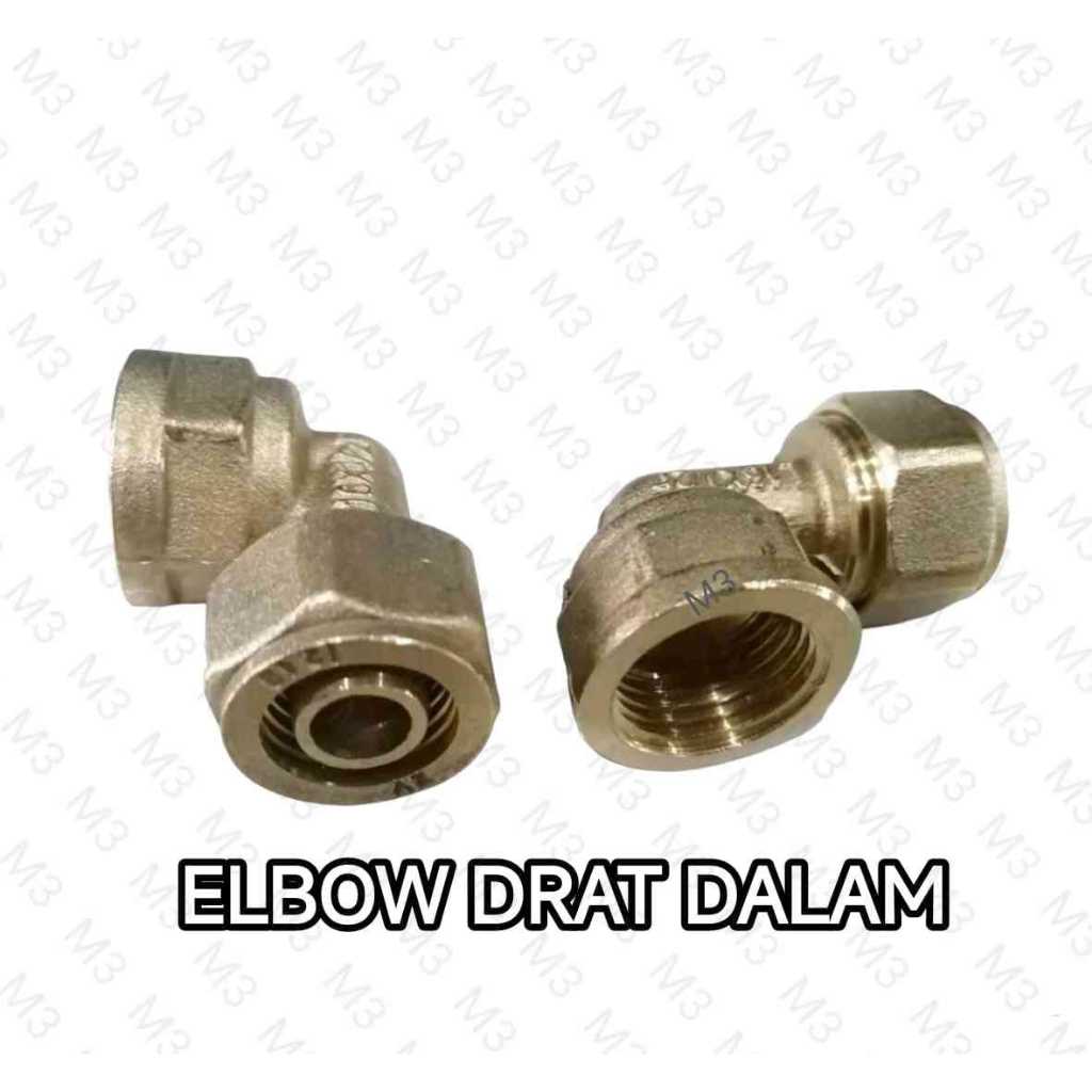 Jual ELBOW DRAT DALAM KUNINGAN 1/2 INCH / ELBOW DRAT DALAM PIPA AIR ...