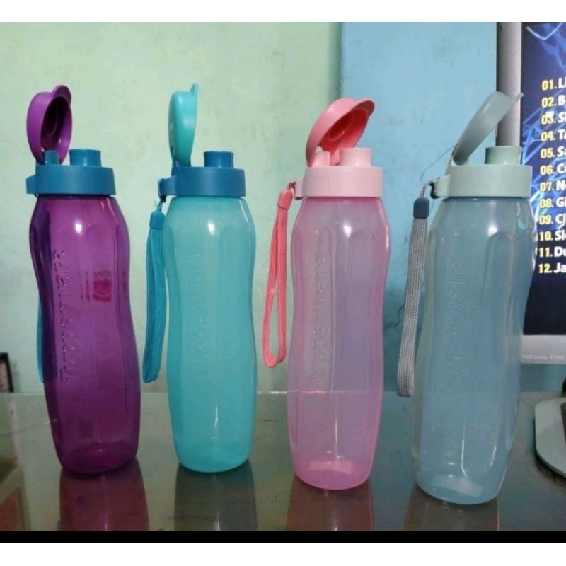 Jual Botol minum eco fashion tutup flip 1 liter tupperware | Shopee ...