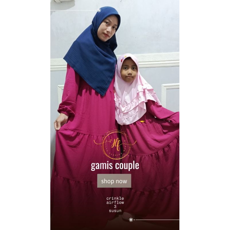 Jual Gamis Couple Ibu dan Anak Crinkle Air Flow | Shopee Indonesia