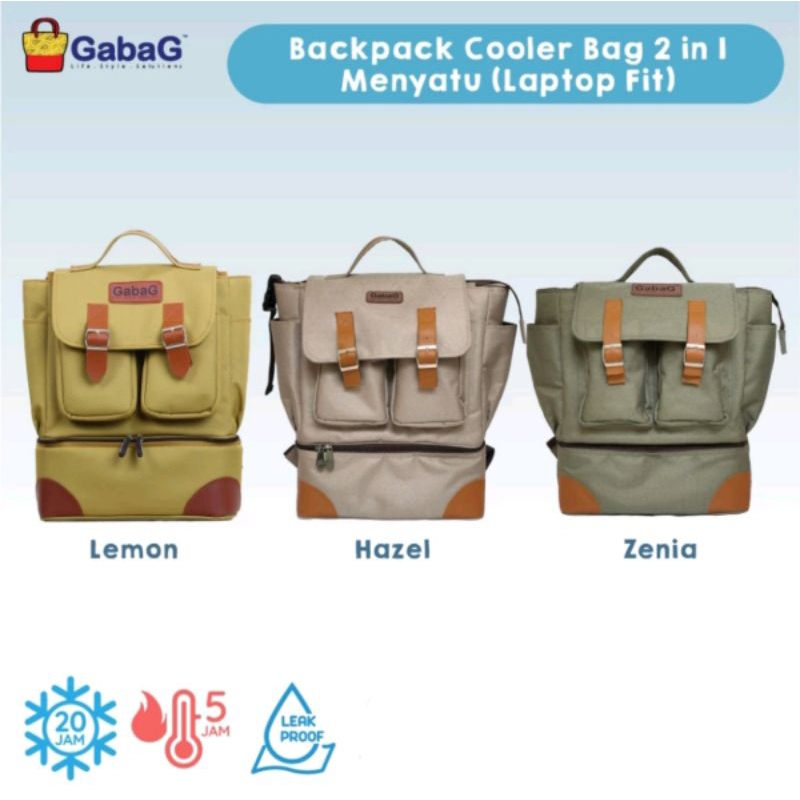 Jual Gabag Cooler Bag Backpack 2in1 (Laptop Fit) / Cooler Bag Backpack ...
