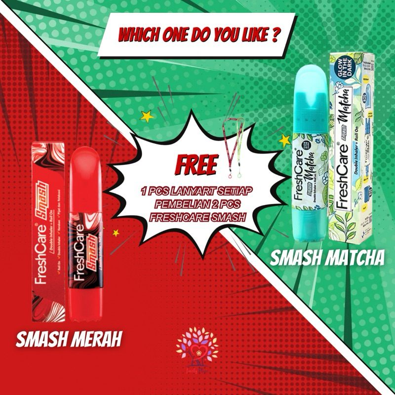 Jual Fresh Care Smash Merah | Hijau Matcha Double Inhaler + Roll On ...