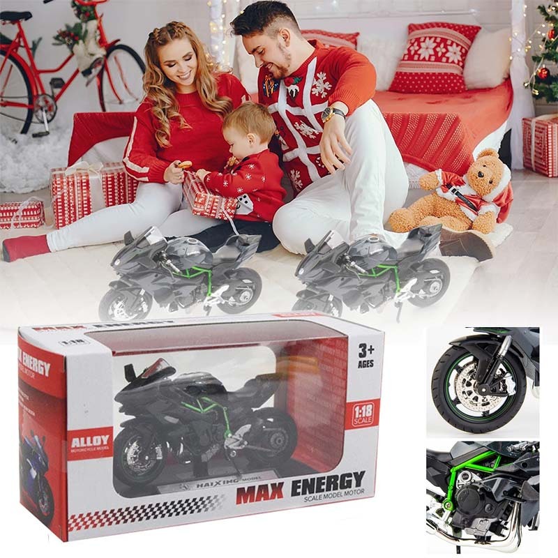 Jual Diecast Motor 1:18 Koleksi Anak Alloy Motor Balap Kawasaki Ninja ...