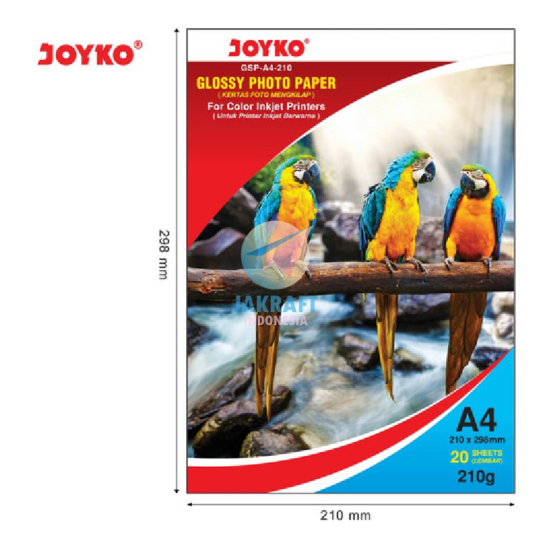 Jual (20 Lembar) Kertas Foto A4 / 8R Tebal 210 Gsm Gram JOYKO GSP-A4 ...
