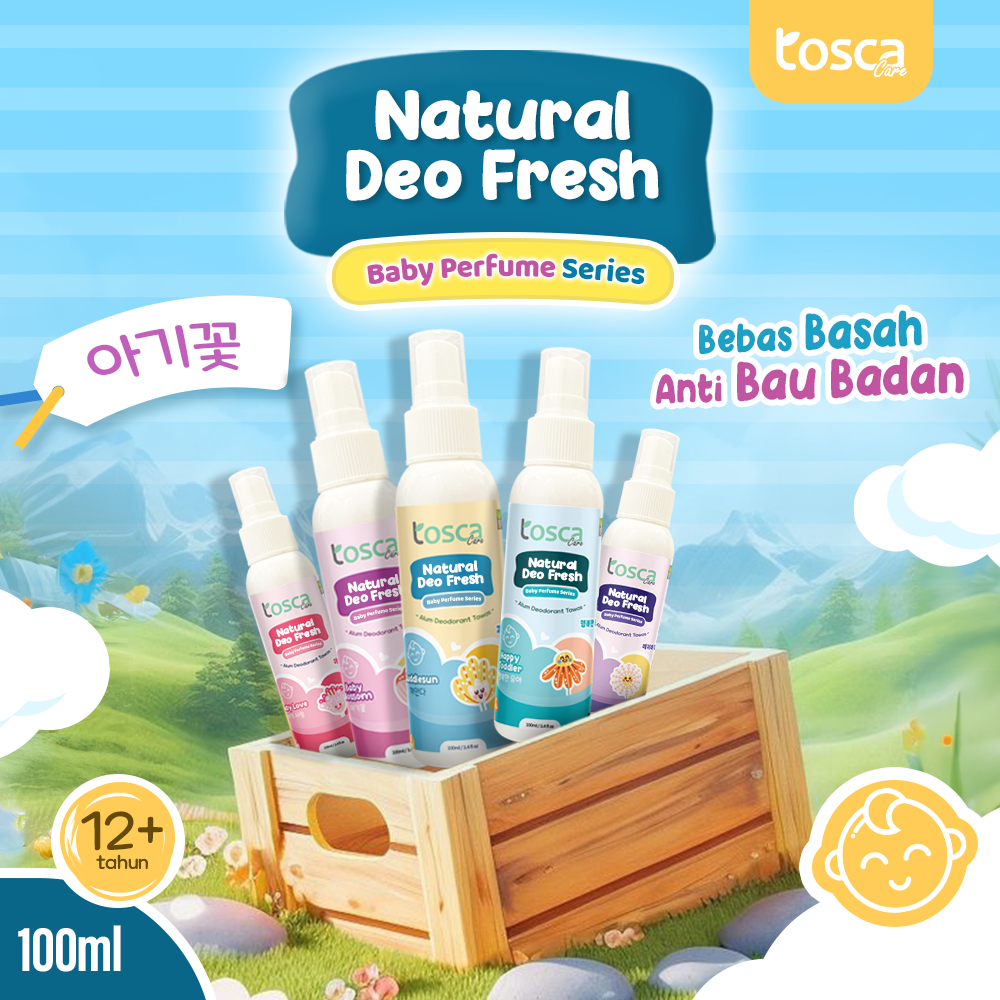 Jual Tosca Baby Perfume Series Natural Deodorant Spray 100ml Tawas Cair ...
