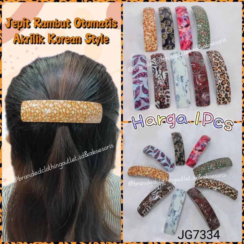 Jual JEPIT RAMBUT OTOMATIS AKRILIK / JEPIT RAMBUT KOREAN STYLE / JEPIT ...