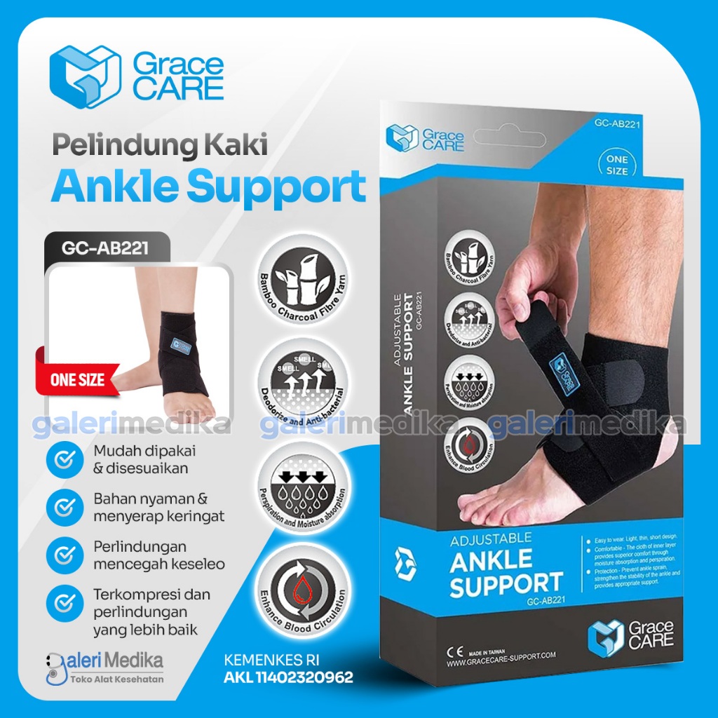 Jual Adjustable Ankle Support Grace CARE GC-AB221 Pelindung Engkel Kaki ...