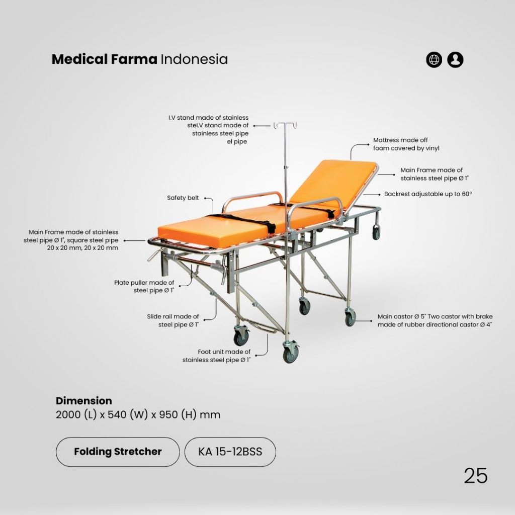 Jual Folding Strecher - Medical Farma Indonesia - Stretcher Ambulance ...