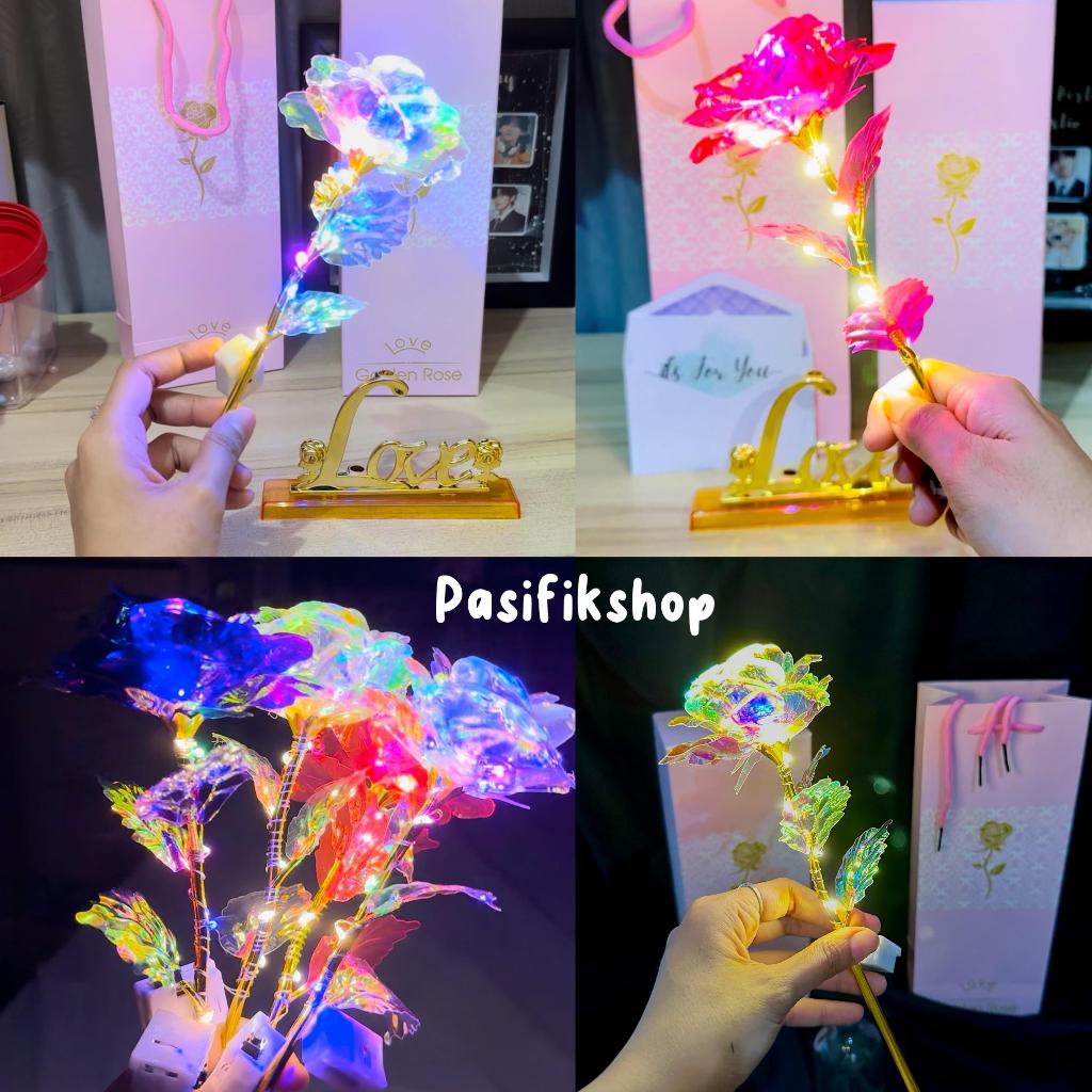 Jual Box Gift Bunga Mawar Gold & Rose Pink – Kado Elegan untuk Pacar ...