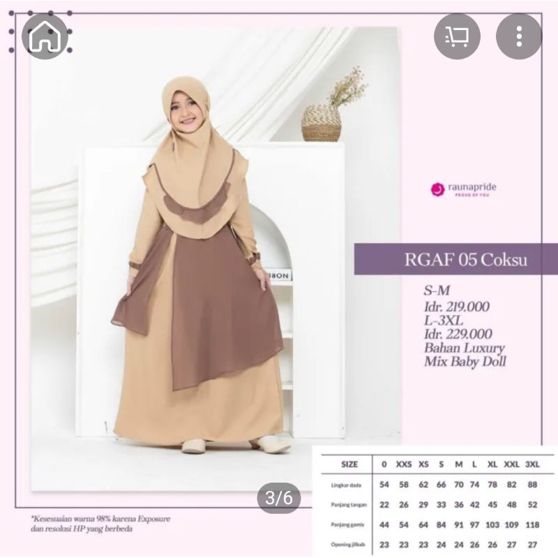 Jual GAMIS ANAK SIMPEL WARNA COKSU DAN UNGU SET HIJAB RGAF 05 RAUNA ...