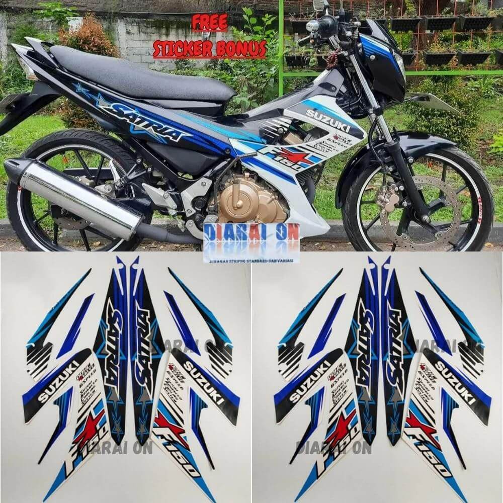 Jual Striping Stiker Suzuki Satria Fu 2014 - Satria F150 Facelift Putih ...