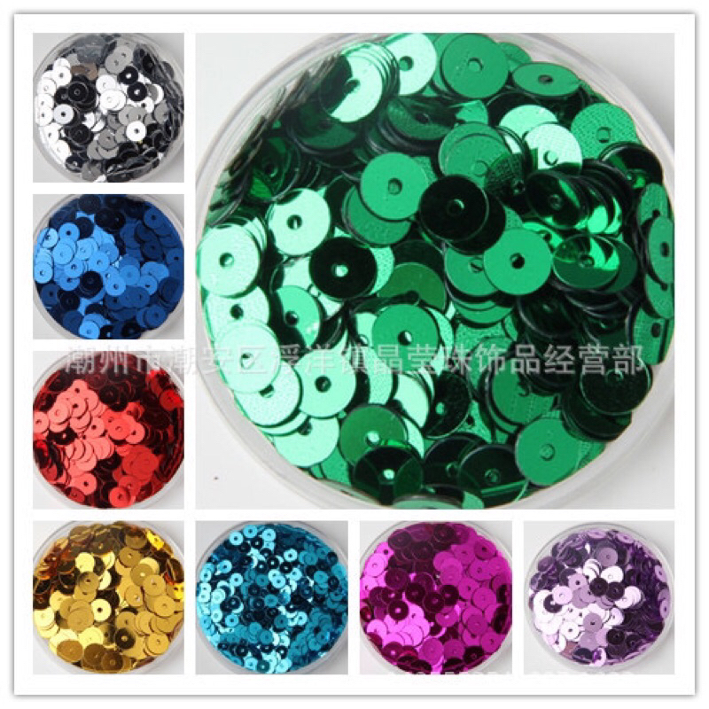 Jual 10Gram payet piring 4mm payet sequin payet datar flat | Shopee ...