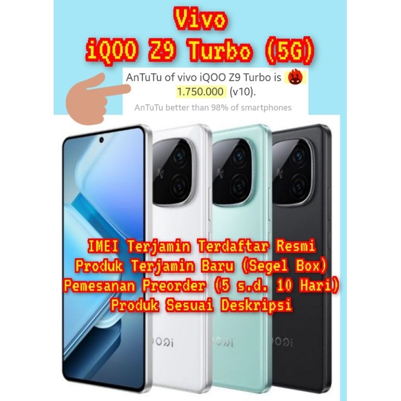 Jual Vivo iQOO Z9 Turbo (5G-NFC) (Snapdragon 8S Gen 3) (Big Battery Power 6000 mAh) Flagship ...