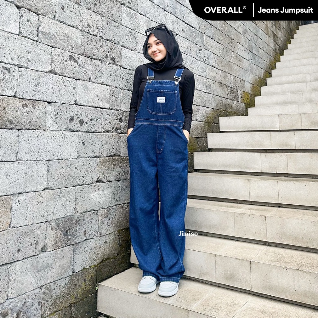 Jual JINISO OVERALL 600 Jumpsuit Celana Jeans Panjang | Shopee Indonesia