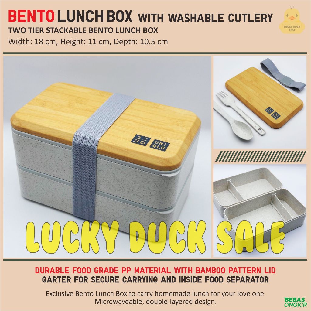 Jual Bento Lunch Box Limited Kotak Bekal Makan UNIQLO Bento ...