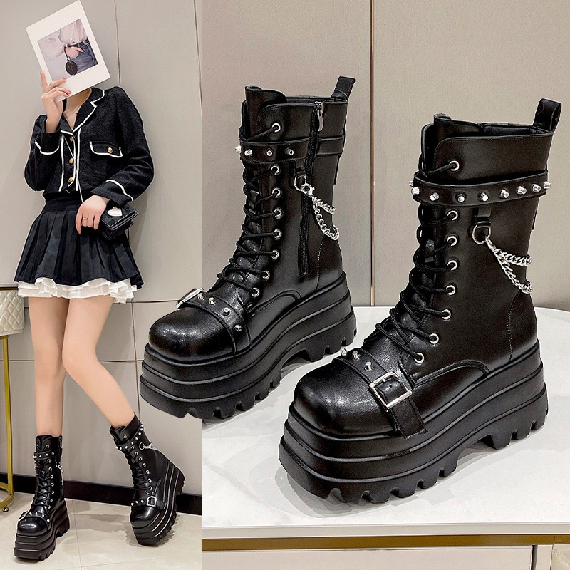 Jual IVEE Boots High Block ASA Import #IV6725 | Shopee Indonesia