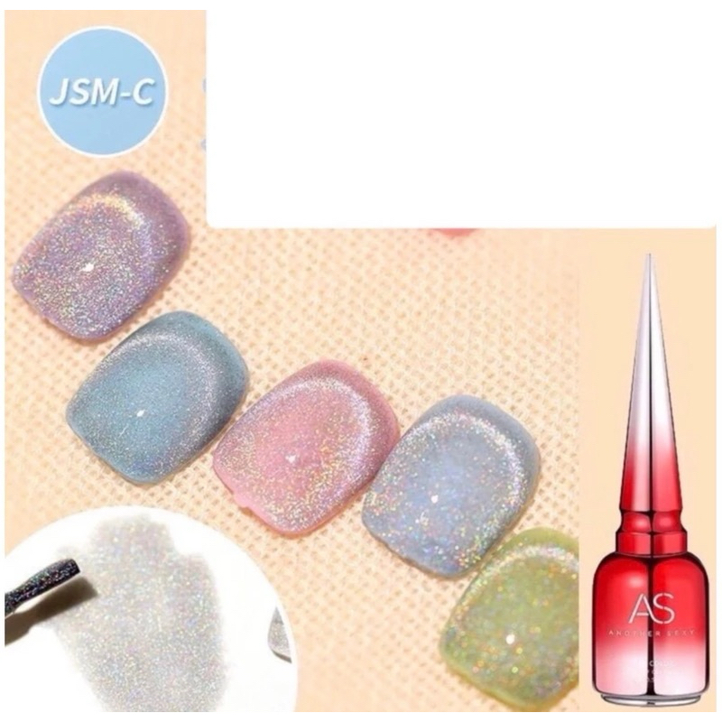 Jual AS JSM-C RAINBOW LASER CAT EYE TOPPER NAIL GEL POLISH KUTEK GEL ...