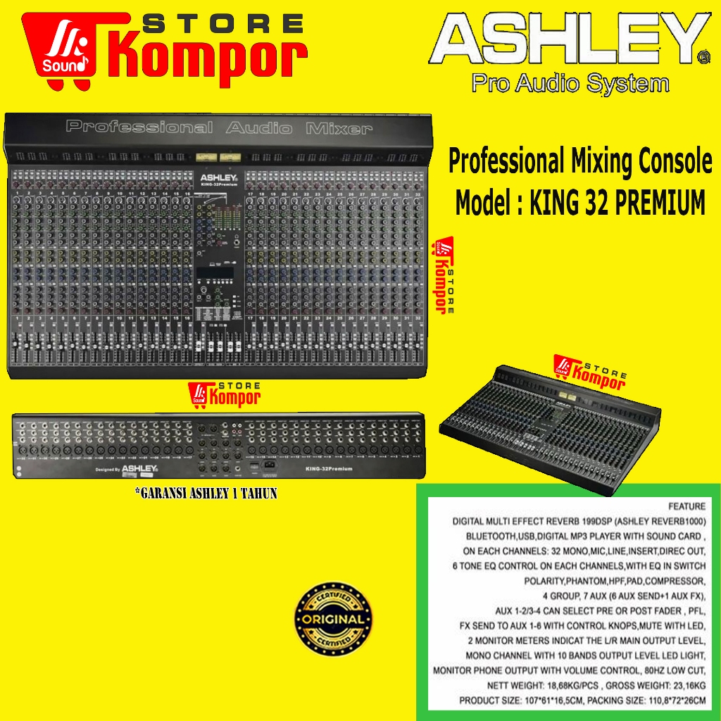 Jual MIXER ASHLEY KING 32 PREMIUM MIXER ASHLEY 32 CHANNEL KING-32 ...