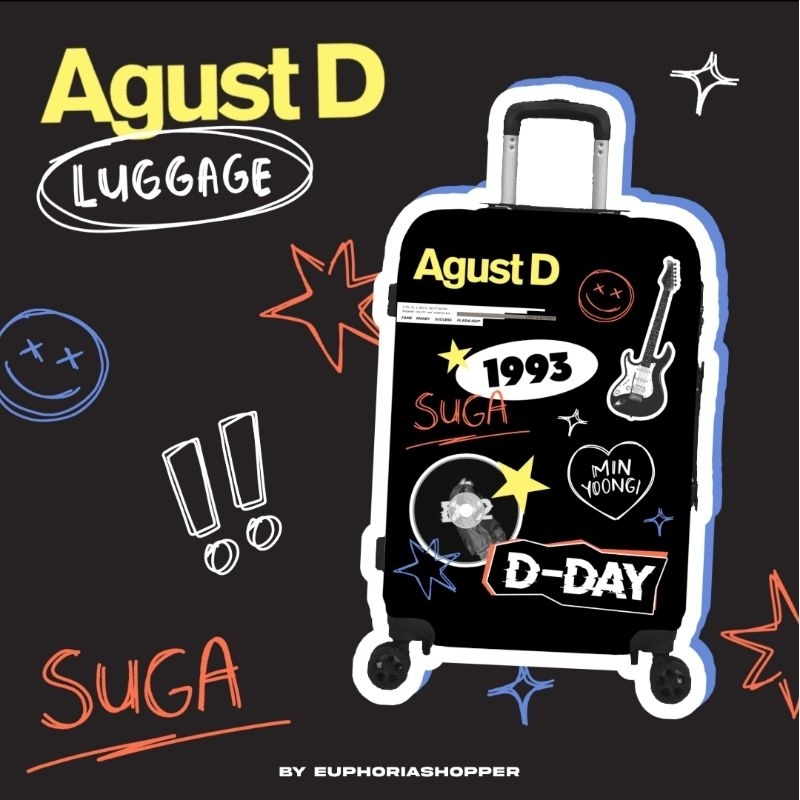 Jual koper luggage suga agustd bts versi 2 by euphoriashopper 24 inch ...