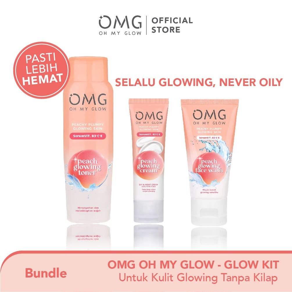 Jual OMG OH MY GLOW Peach Glowing series facewash/toner/cream | Shopee ...