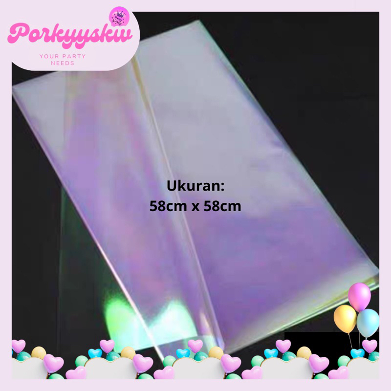 Jual [Porkyyskw] Kertas Buket Hologram Paper (58x58cm) Flower Wrapping ...