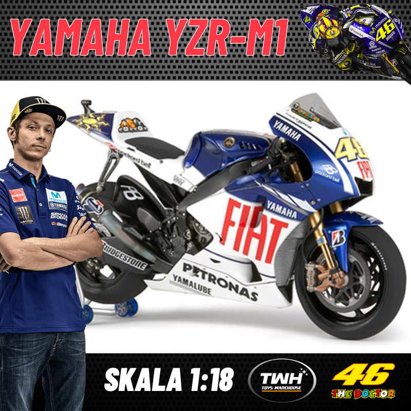 Jual Diecast Motor Balap MOTO GP VALENTINO ROSSI VR46 LEO Skala 1:18 ...