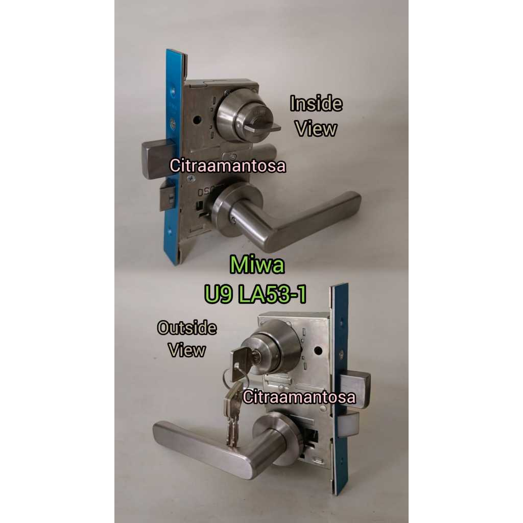 Jual Miwa U9 LA53-1 BS38 / BS51 / BS64 DT40 ST Mortise Lever Handle Lock | Shopee Indonesia