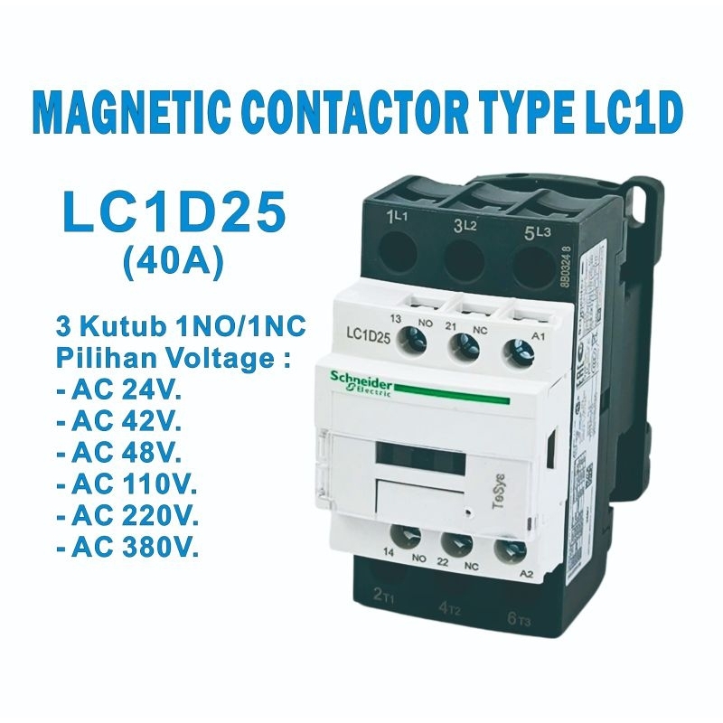 Jual Contactor Kontaktor LC1D25M7 | Shopee Indonesia