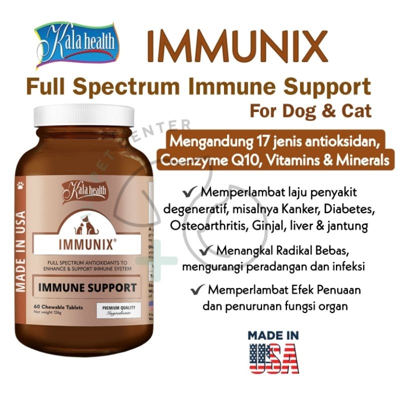 Jual Vitamin Daya Tahan Tubuh Imun Anjing Kucing IMMUNIX Kala Health ...