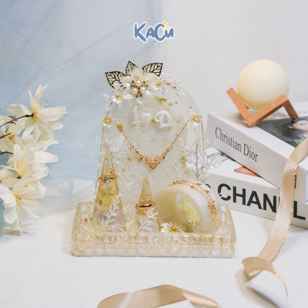 Jual Ringbox Jelena 2 Diamond Kristal Resin / Kotak Cincin Tunangan ...