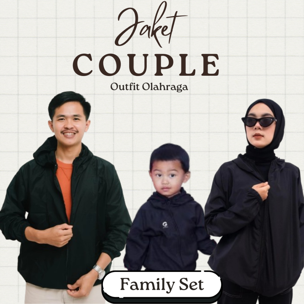 Jual ZERIUS - JAKET COUPLE OLAHRAGA SET FAMILY OUTFIT HITAM EDITION ...