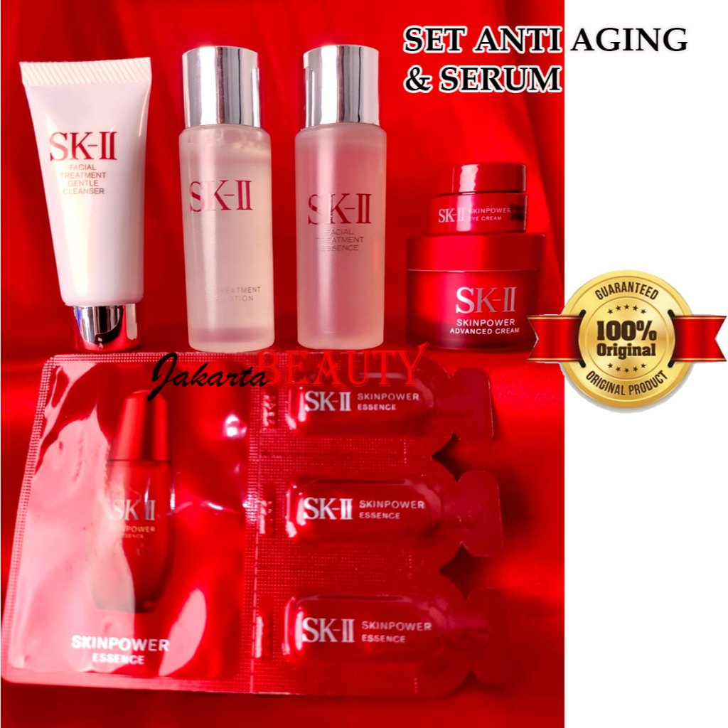 Jual SK-II PAKET PERAWATAN WAJAH SET ANTI AGING DENGAN SERUM SK2 ...