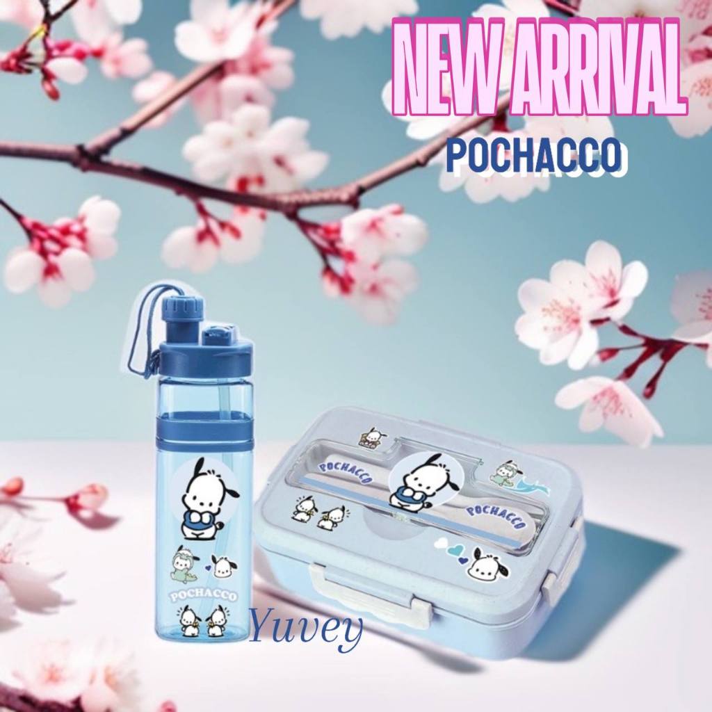 Jual Set Kotak makan + Botol minum Sanrio / Lunch box set Kuromi Cinnamoroll My Melody / Kotak ...