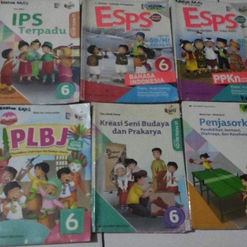 Jual Buku cetak kelas 6 SD penerbit Erlangga PLBJ SBDP Penjasorkes ESPS PPKn ESPS Bahasa ...