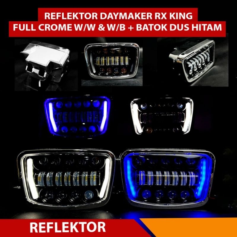 Jual lampu kotak RX king full chrome & black LED biled | Shopee Indonesia