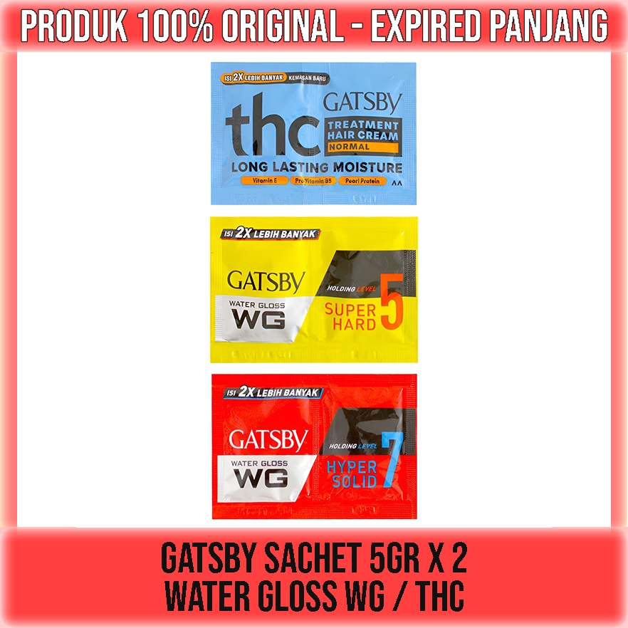 Jual ORIGINAL Gatsby Water Gloss WG Sachet / Gatsby THC Treatment Hair ...