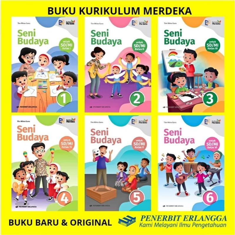 Jual SENI BUDAYA ERLANGGA KELAS 1 2 3 4 5 6 SD/MI KURIKULUM MERDEKA - BUKU ORIGINAL KURMER KM ...