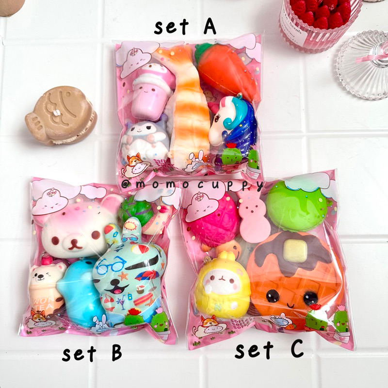 Jual PROMO Squishy Paket Murah Spesial isi 5 MOMOCUPPY dengan packaging ...