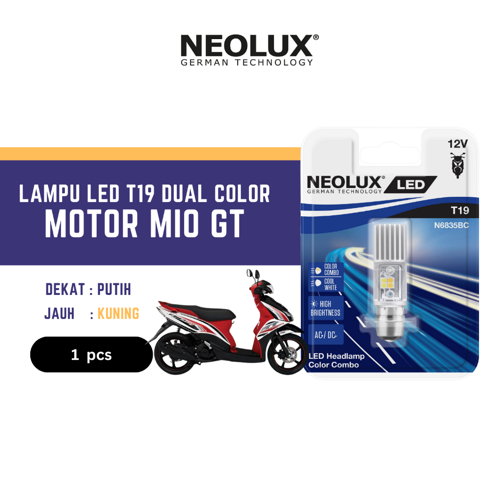 Jual Neolux Lampu LED Motor Mio GT T19 H6 M5 K1 T19 Color Combo | Shopee Indonesia
