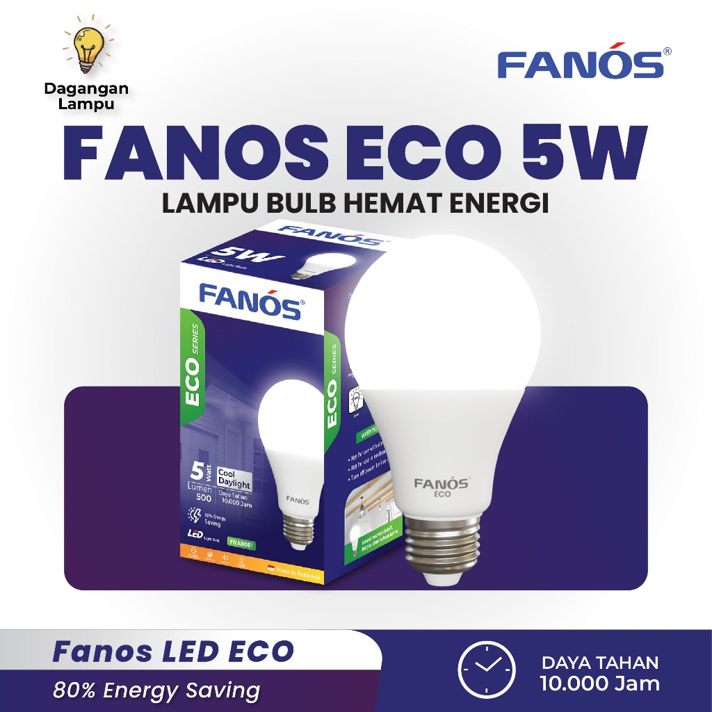 Jual Lampu LED Bohlam FANOS Eco 5 Watt Lampu Led Light Bulb (CDL) - Cool DayLight | Shopee Indonesia