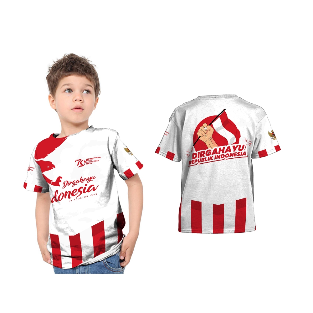 Jual Baju Kaos Jersey Dirgahayu HUT RI 79 Kemerdekaan Indonesia 03 Anak Full Print | Shopee ...