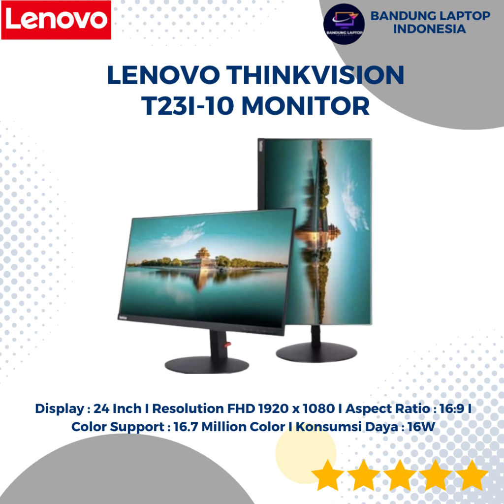 Jual Monitor LED Lenovo 24 INCH ThinkVision T23i-10 FHD IPS 75Hz ...